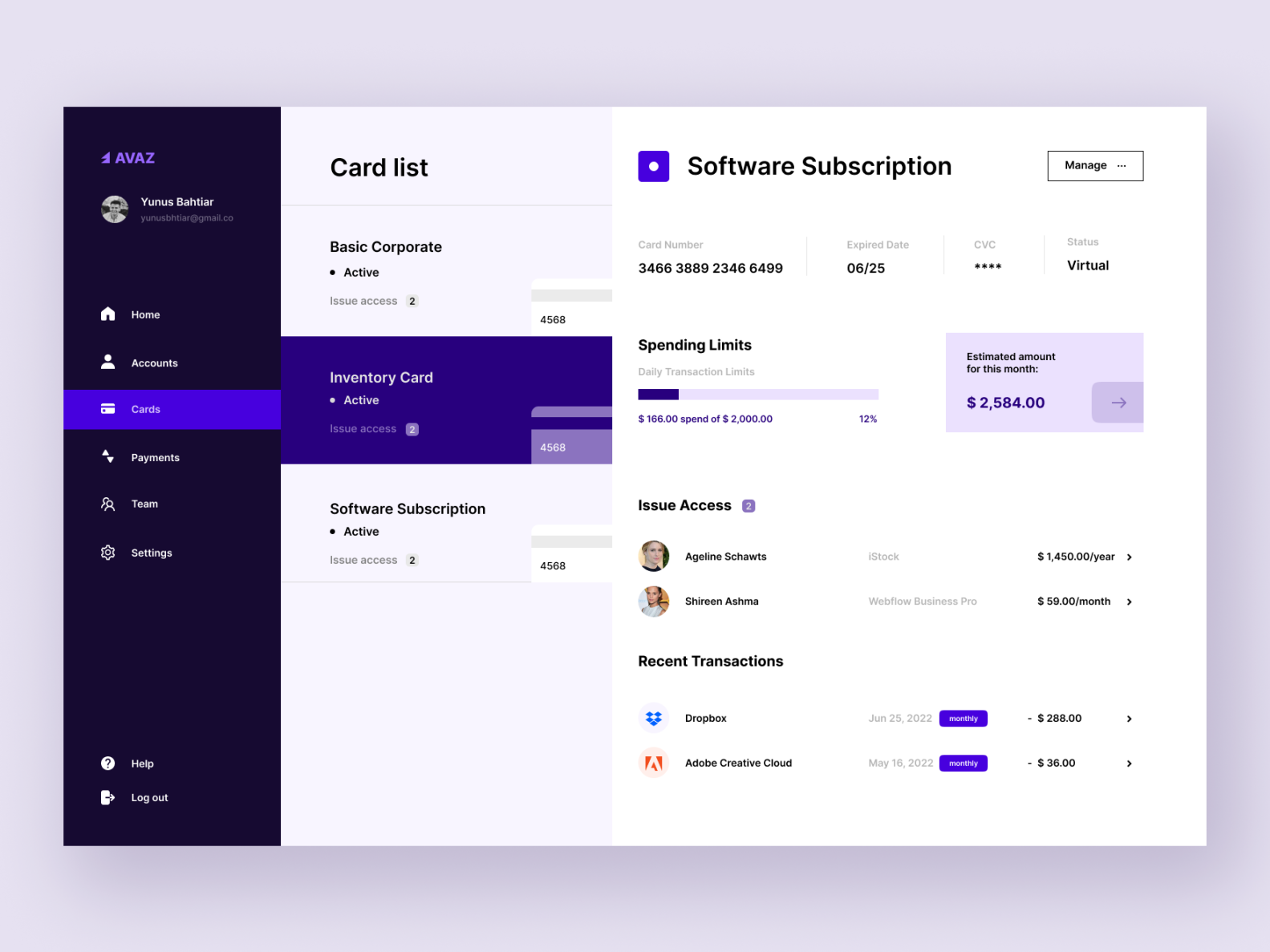 SaaS Management Dashboard Design by Yunus Bahtiar on Dribbble