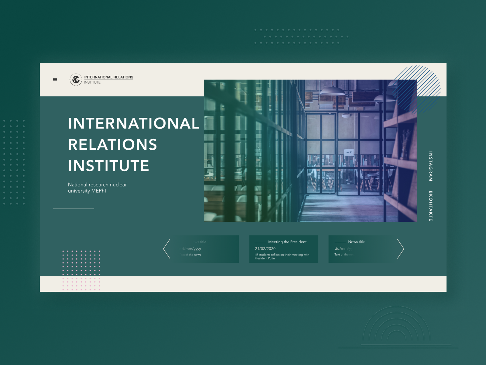 Institute main page by Vera Inkina on Dribbble