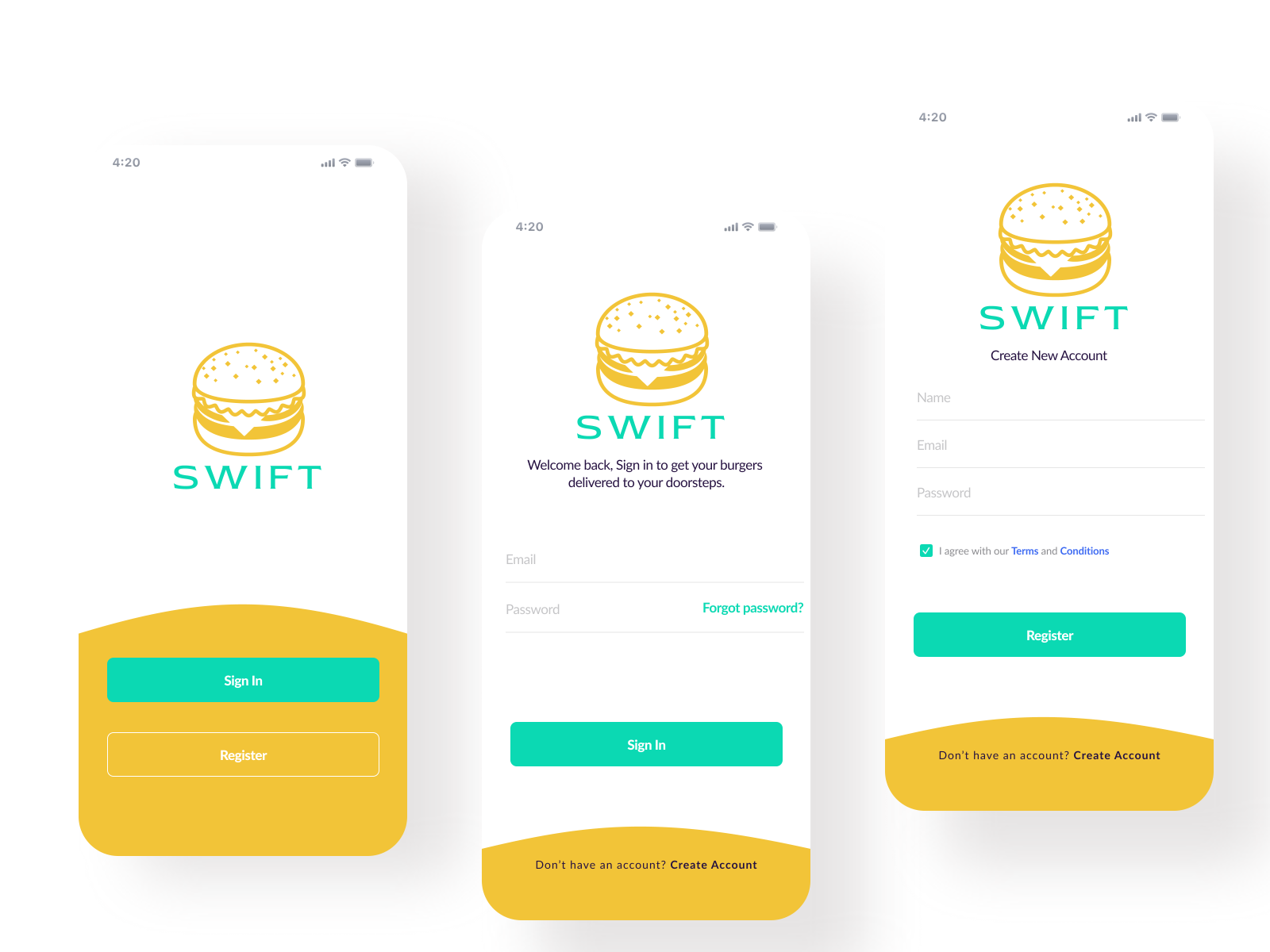 swift food delivery app by Fiona on Dribbble