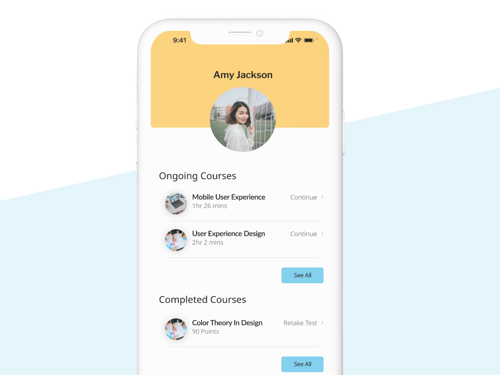 Edtech App Profile Design by Fiona on Dribbble