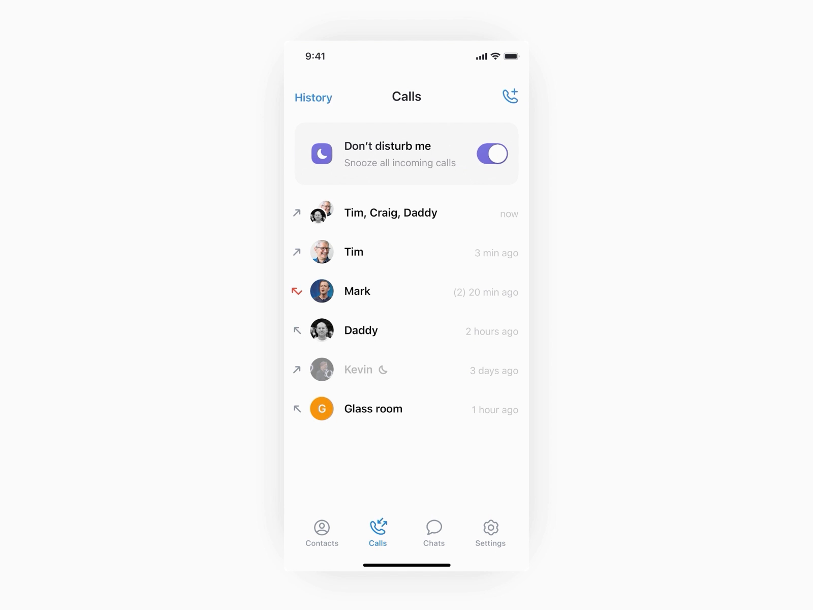 Telegram Calls Tab by Vlad Solomakha on Dribbble