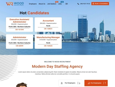 Wood Recruitment New home skin by TechDilation on Dribbble