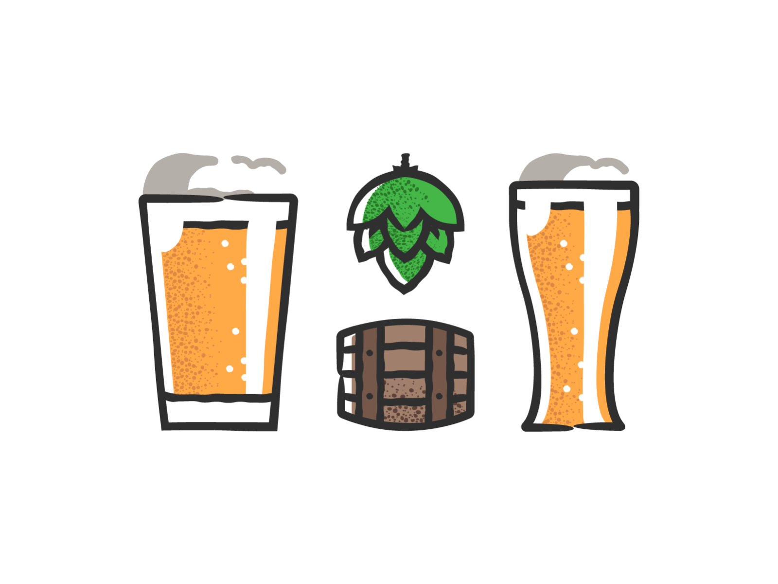 Beer icons by Aleksandar Savić / Almigor on Dribbble