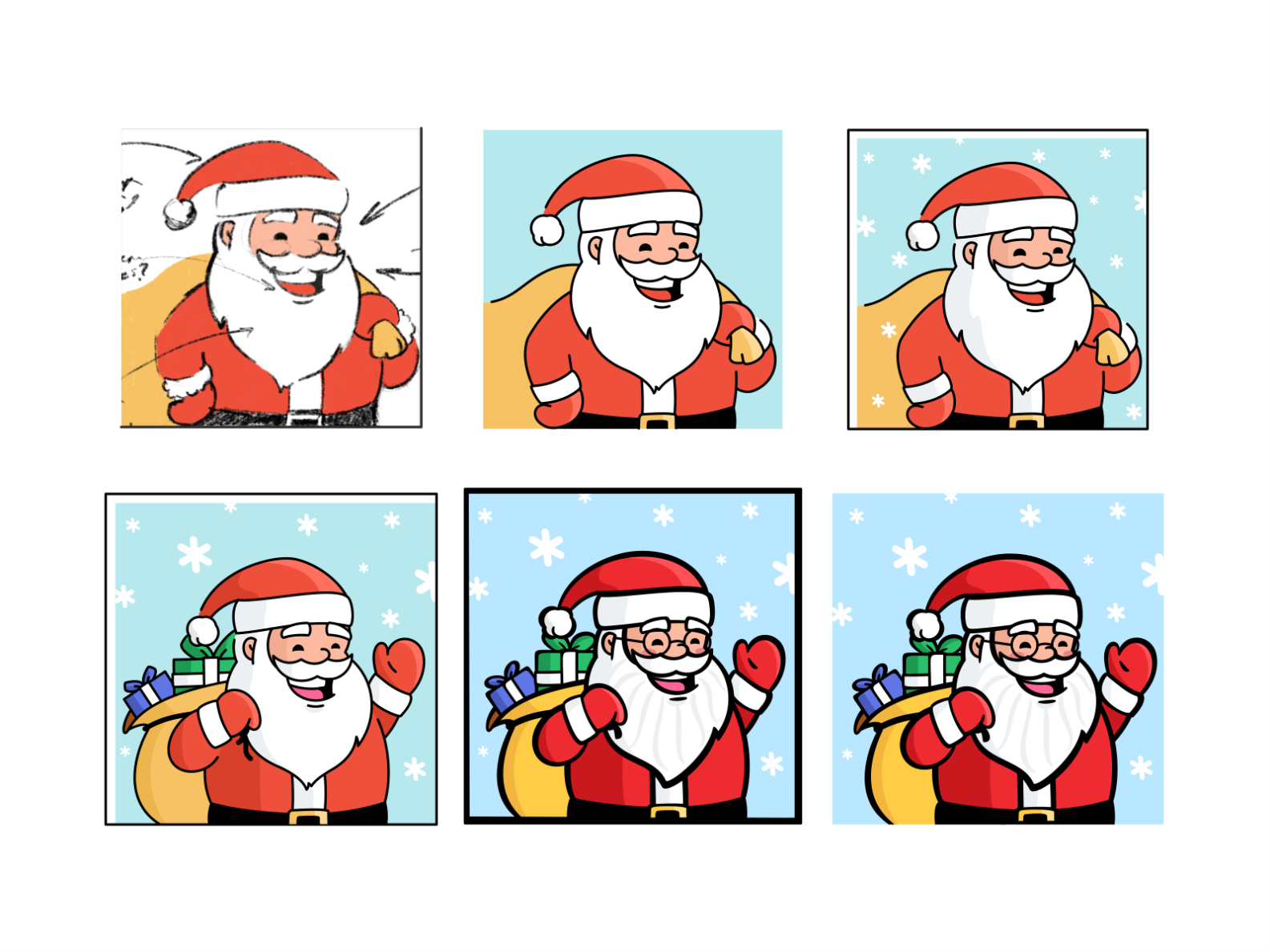 Santa Process by Aleksandar Savić / Almigor on Dribbble