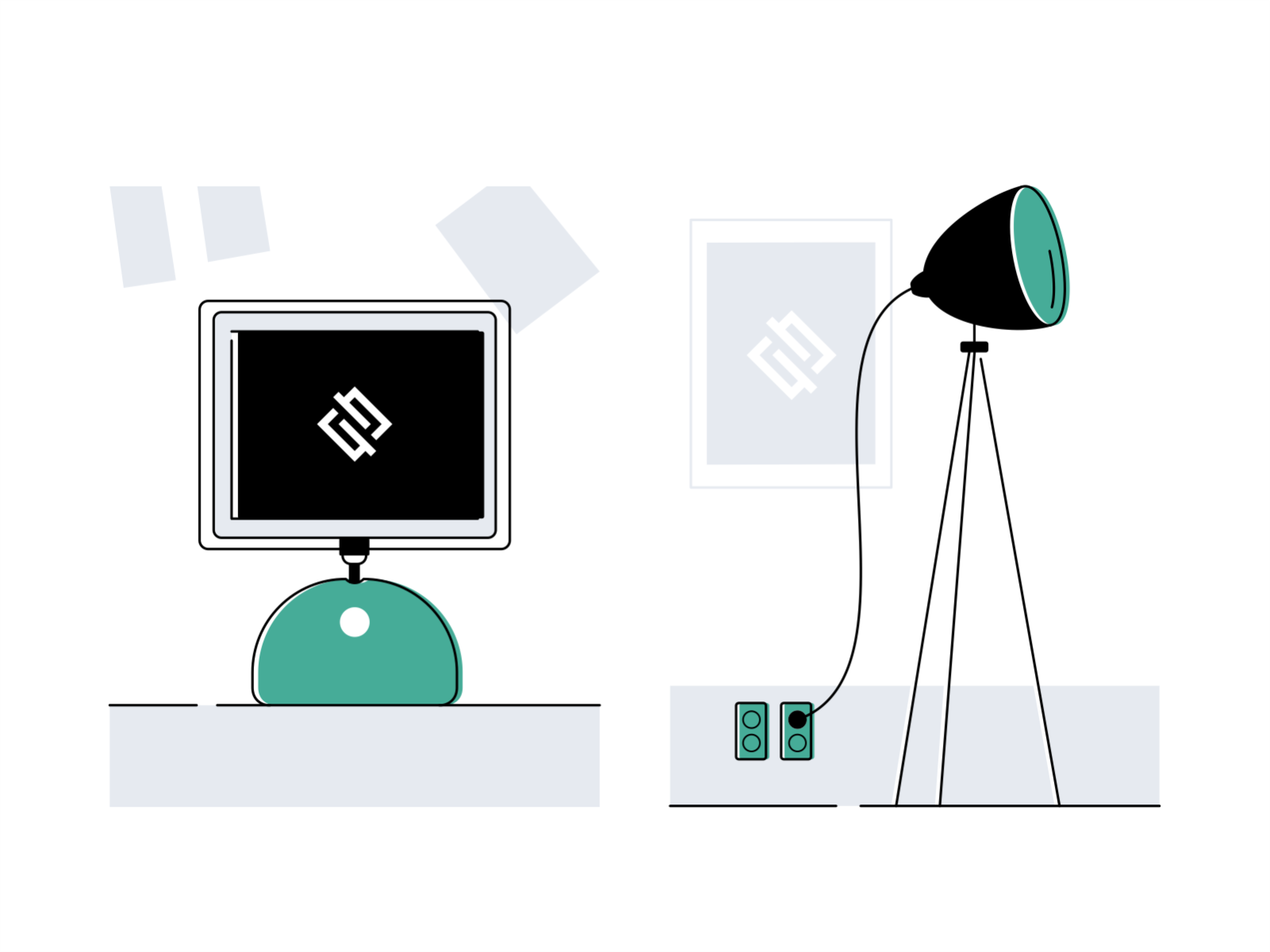 Computer & Lamp by Aleksandar Savic / almigor on Dribbble