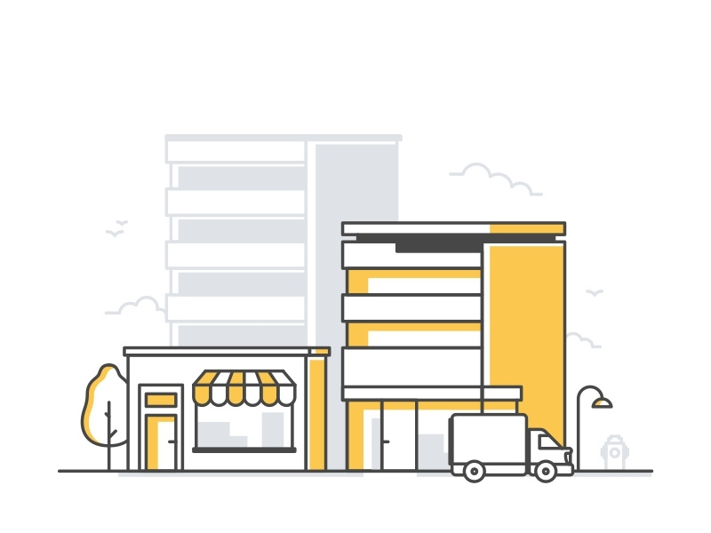 Commercial Area Buildings by Aleksandar Savić / Almigor on Dribbble