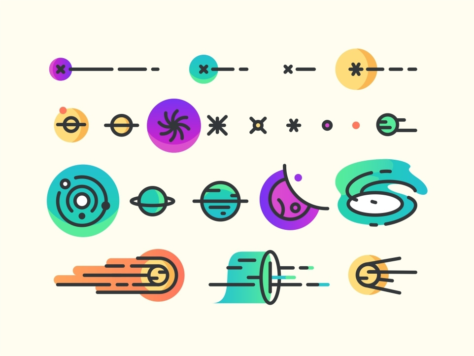 Dribbble - space_icons.jpg by Aleksandar Savić / Almigor