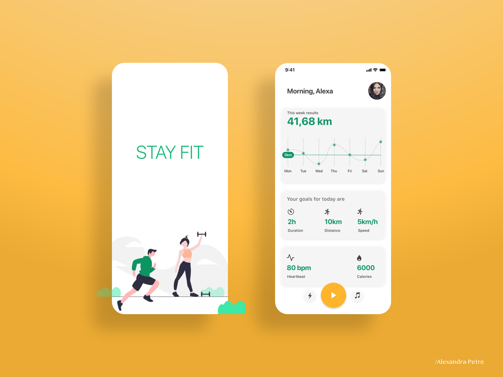 STAY FIT - Jogging Tracker App by Alexandra Maria Petre on Dribbble