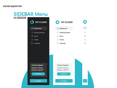 SideBar Menu UI by Arlind Bajraktari on Dribbble