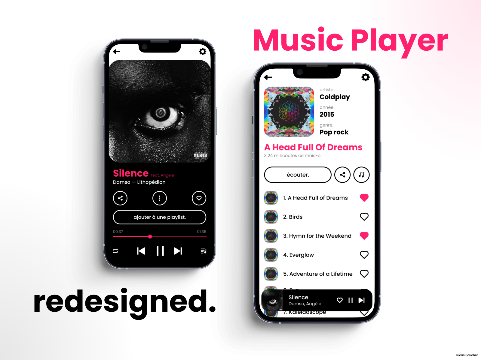Music Player Modern Design by Lucas Boucher on Dribbble