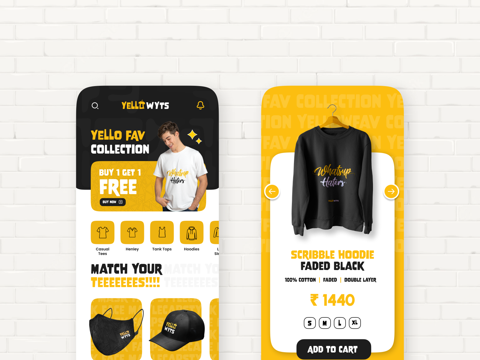 YellowWyts - A T-shirt Apparel App by Jayapal Reddy on Dribbble