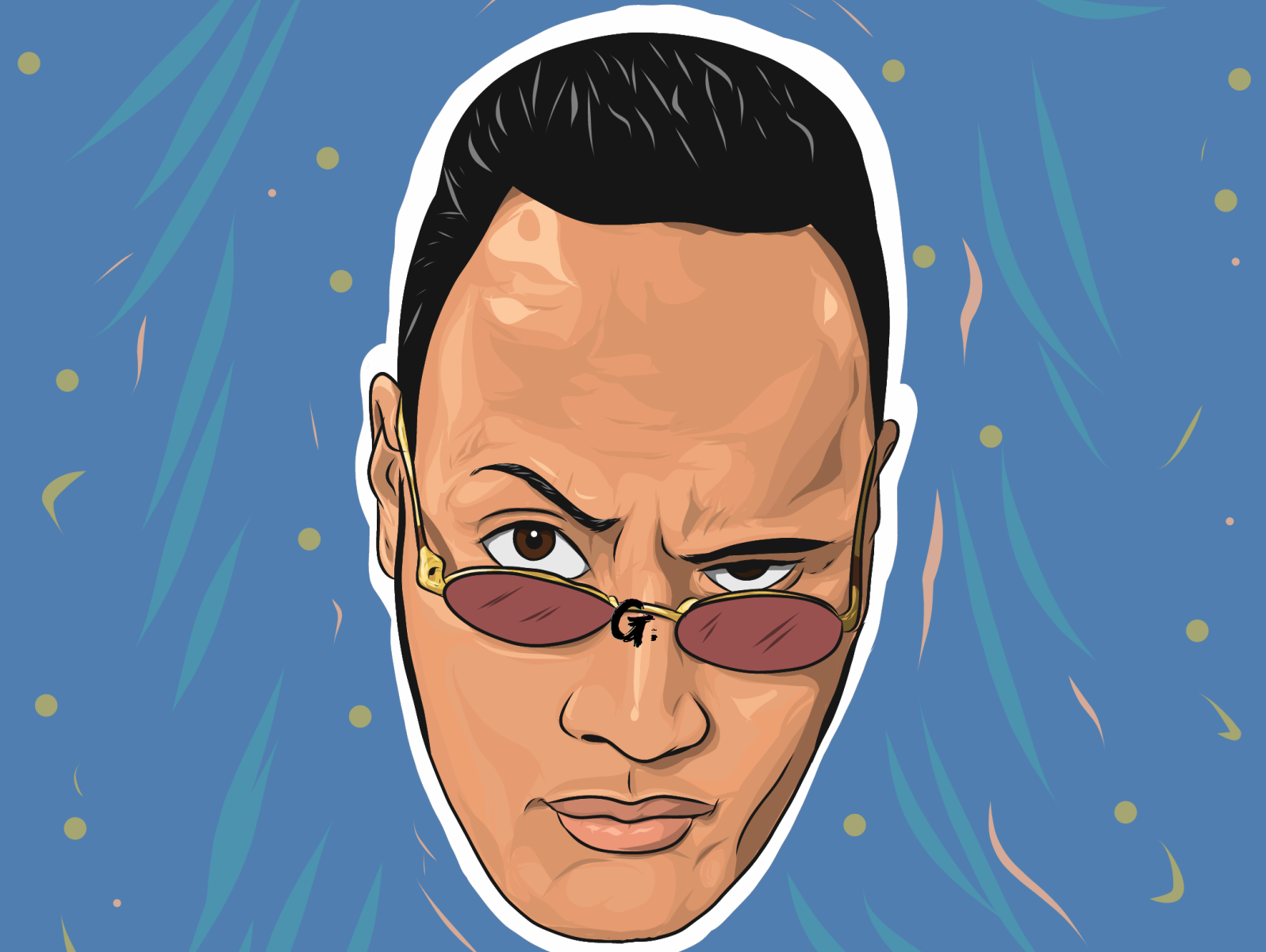 The Rock Eyebrow Drawing