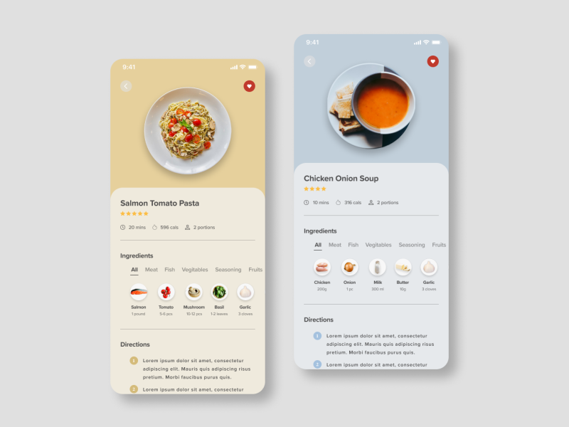 Cooking app by Yusuke Kato on Dribbble