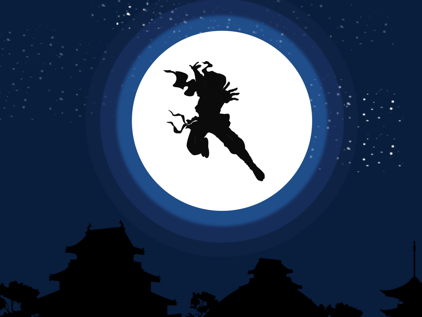 Ninja Moon Silhouette