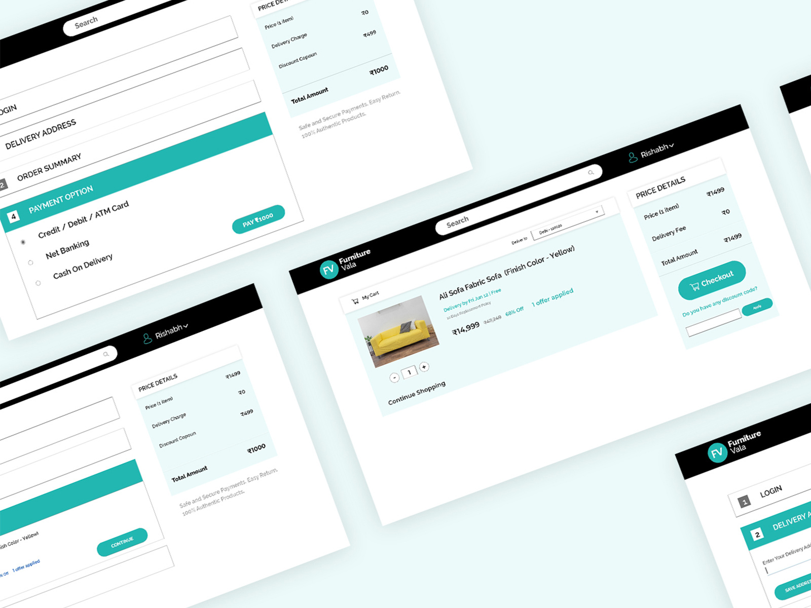 Checkout Screens by Rishabh Gagneja on Dribbble
