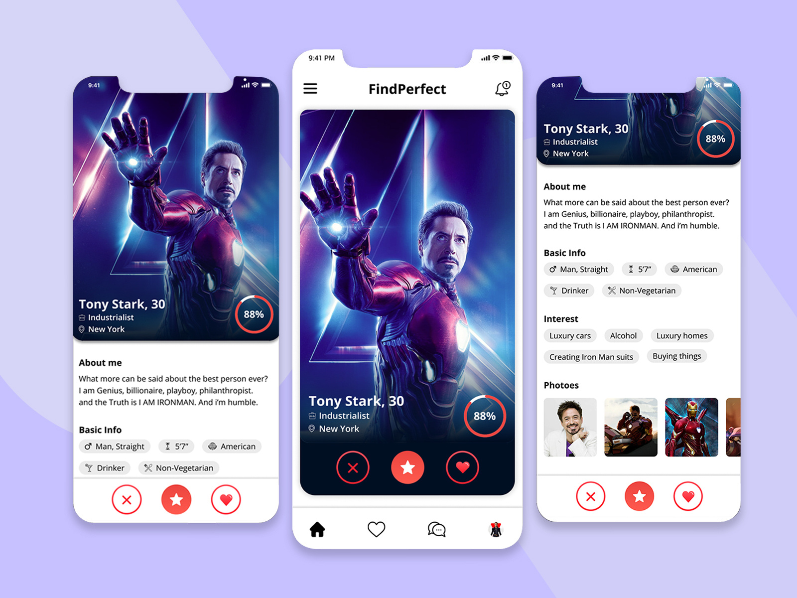 Dating Profile Screen by Rishabh Gagneja on Dribbble