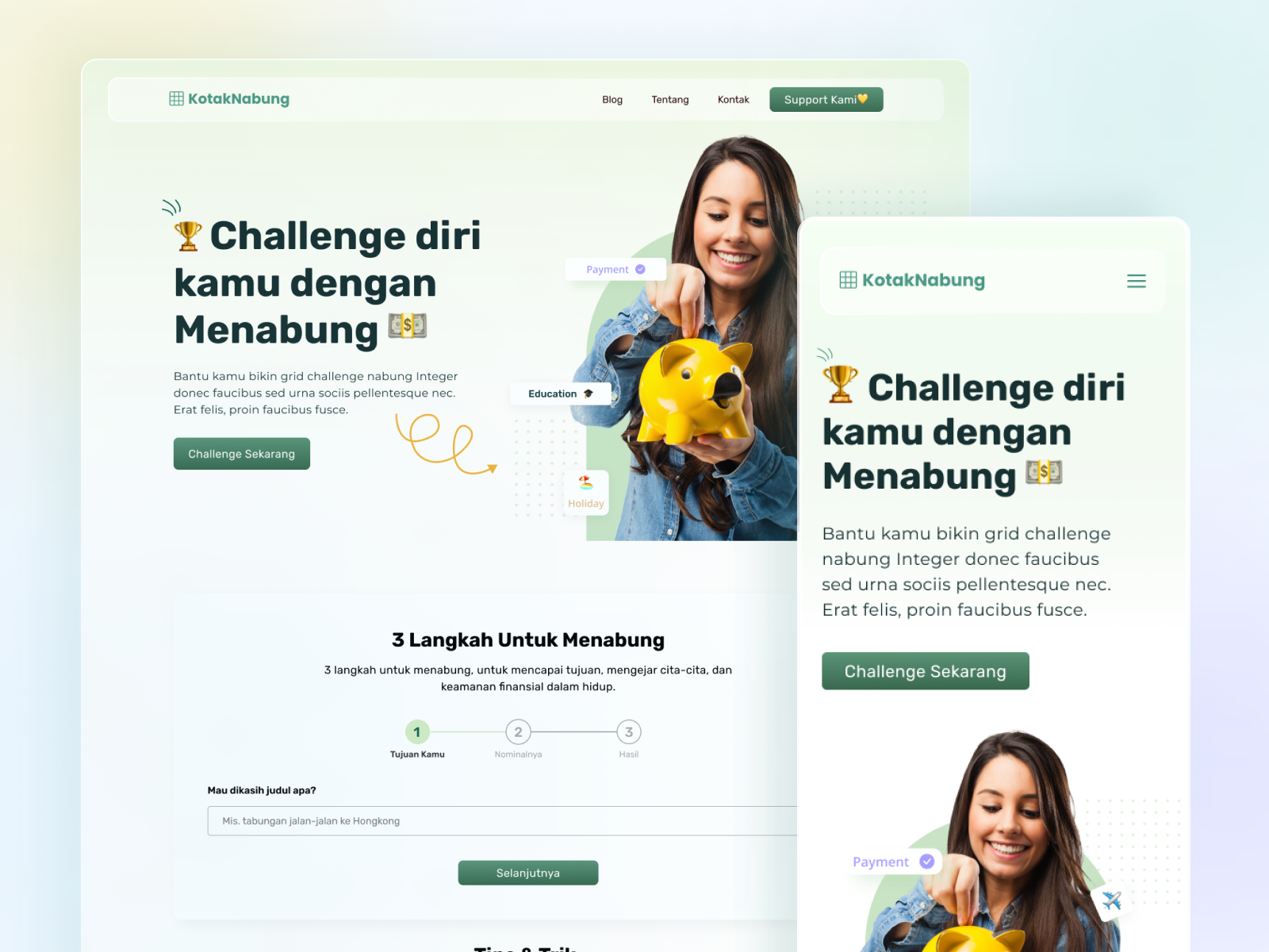 Kotak Nabung Website by d.hiatus for Visual Kreasi on Dribbble