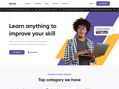 learny - Online Course Landing Page by Rizal Ahmad ⚘ for Talkin Studio ...