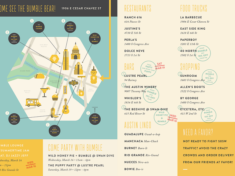 SXSW Guide by Katherine Shuler for Bumble on Dribbble