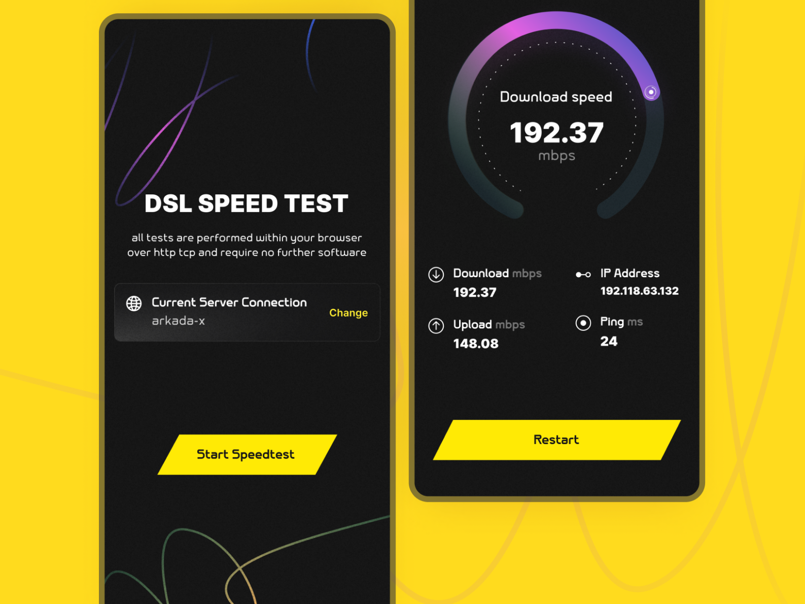 DSL SPEED TEST | Mobile App by Diana Shurman on Dribbble