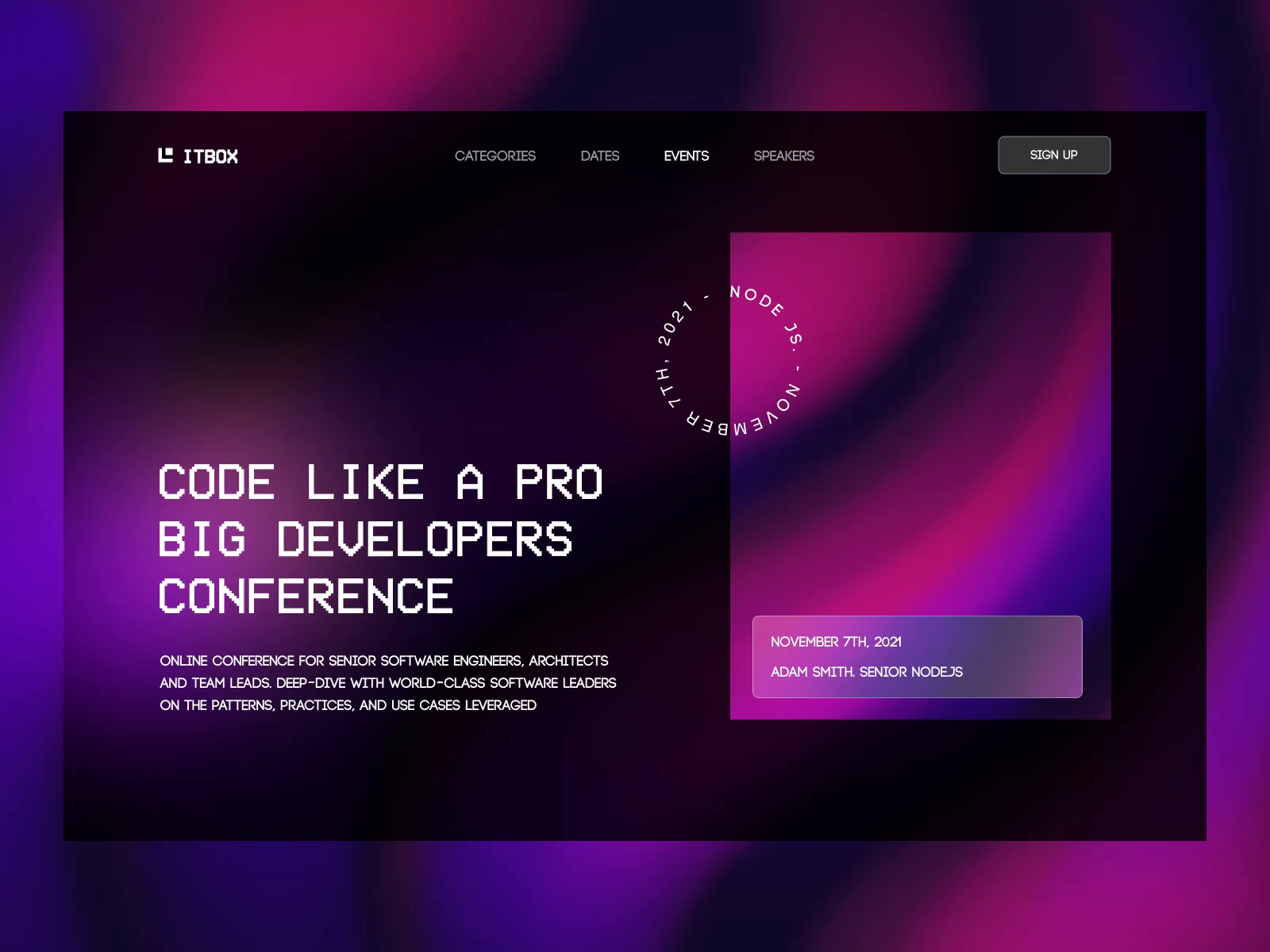 Developers Conference hero screen by Arsen Simonian for ONIX Design ...