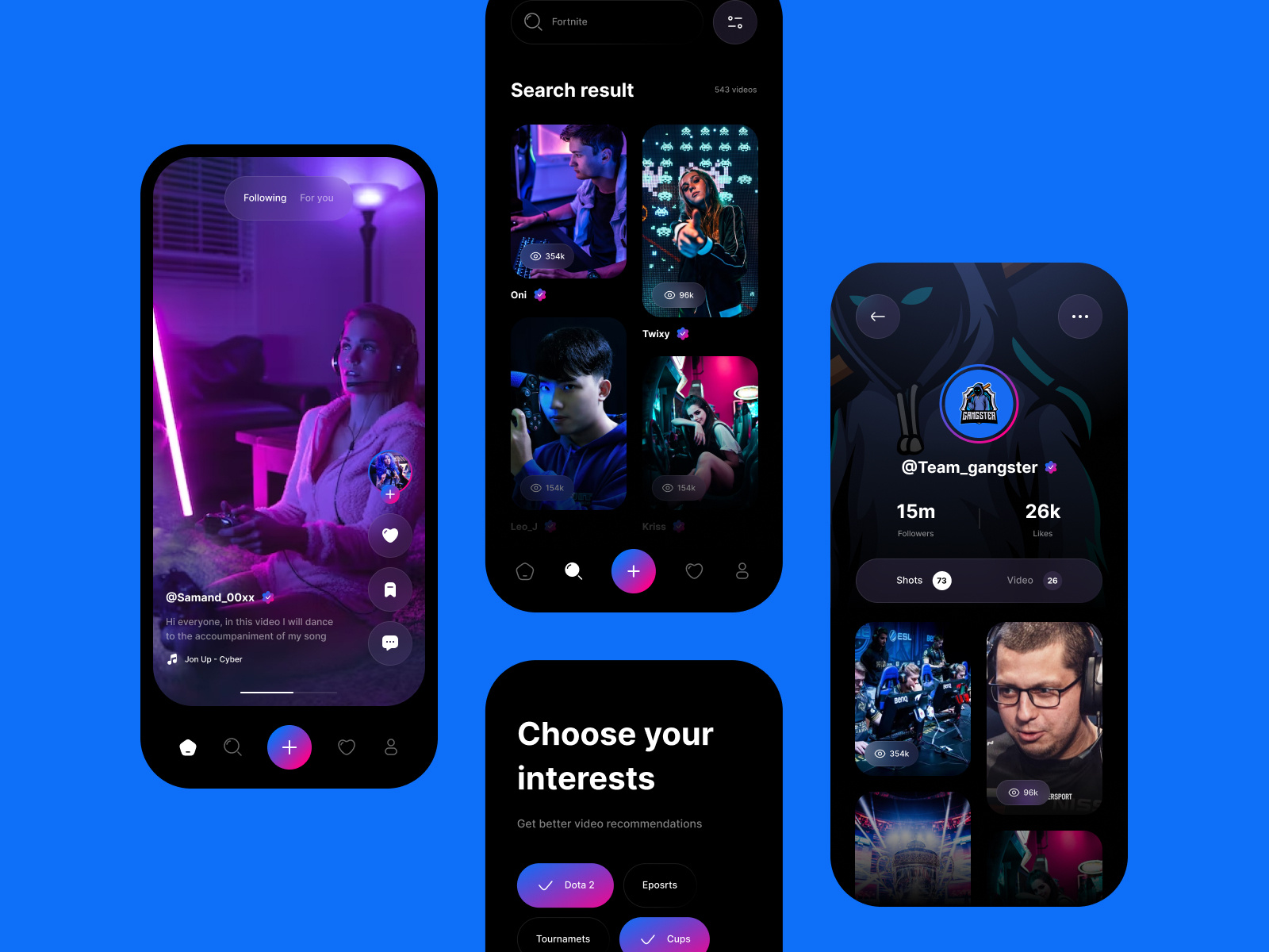 Mobile App - video social gaming platform by Artem Usachev for Reactor ...