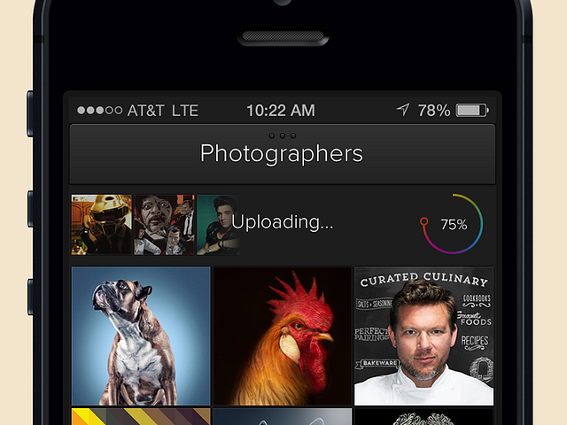 iPhone - uploading a set of photos by Eric Hoffman on Dribbble