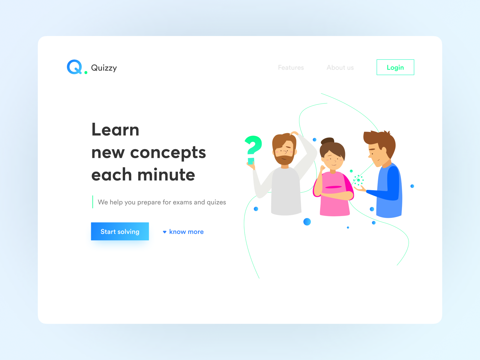 Quizzy Homepage (UI/UX Concept) by Varun on Dribbble