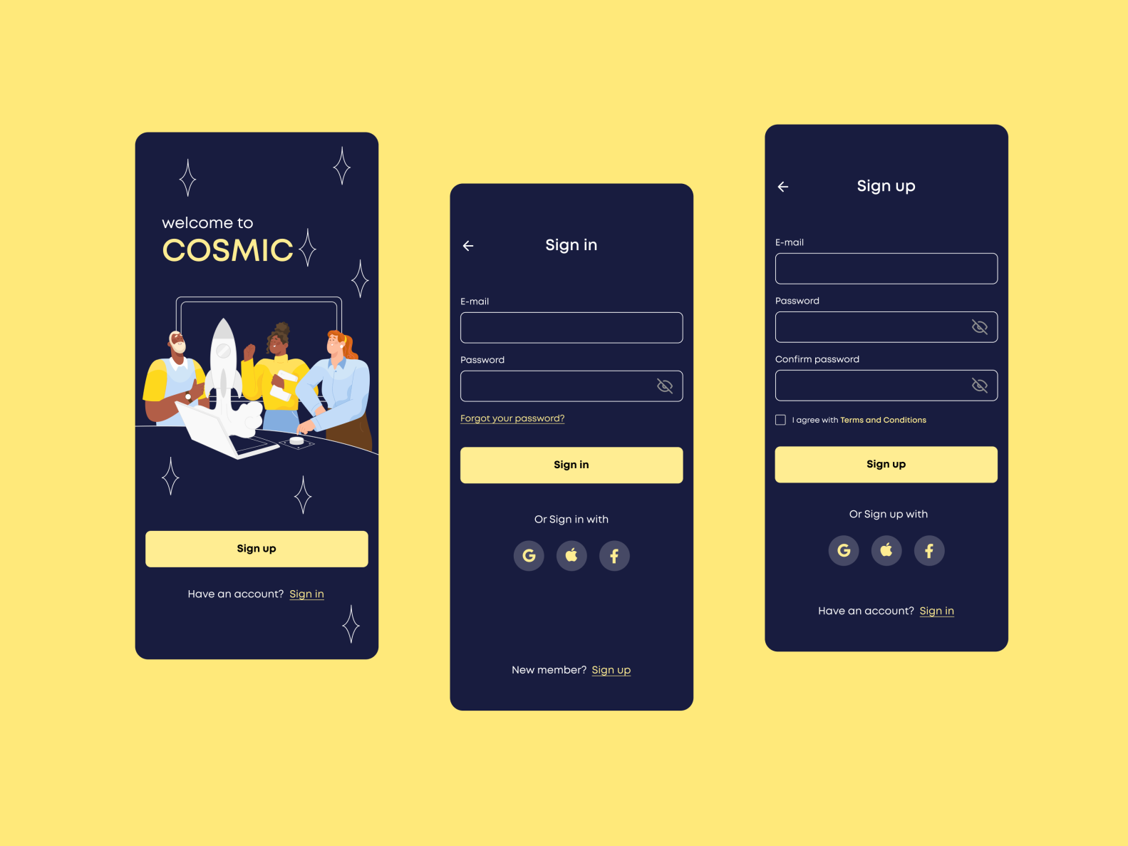 Sign in & Sign up screens by Margarita Tanchik on Dribbble