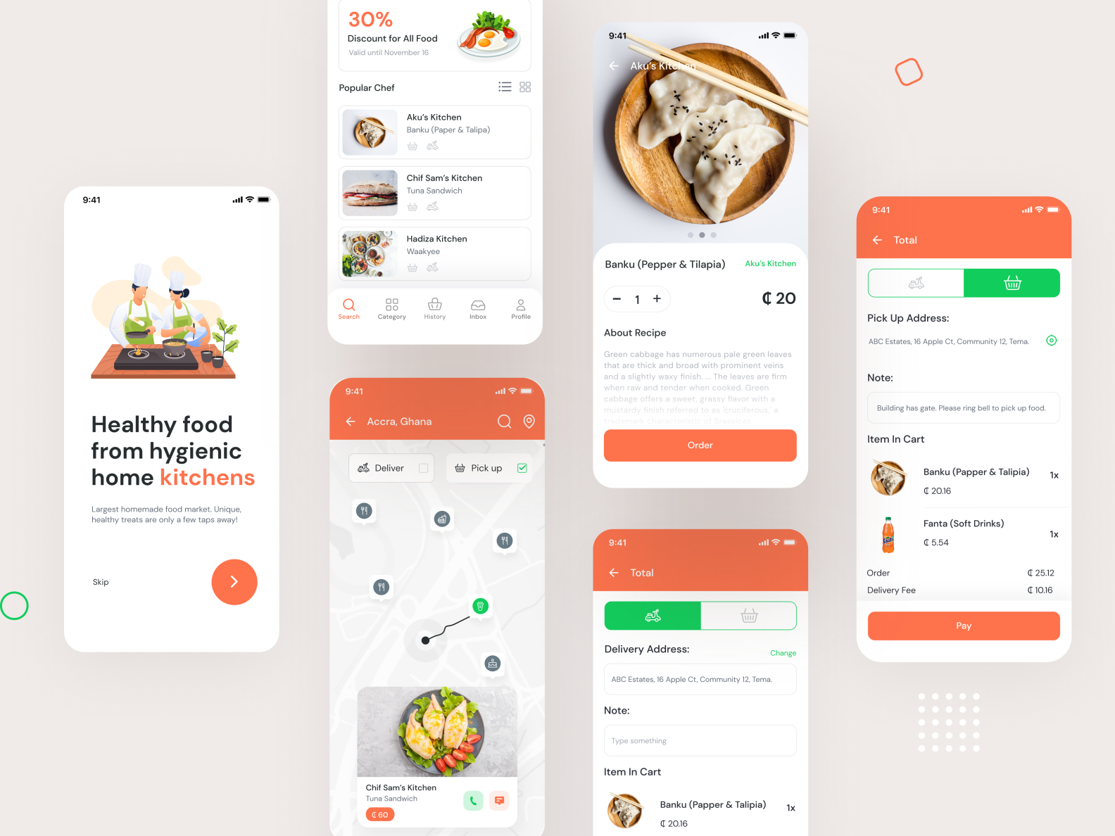 Food Delivery App list map order page by Nasir Uddin on Dribbble