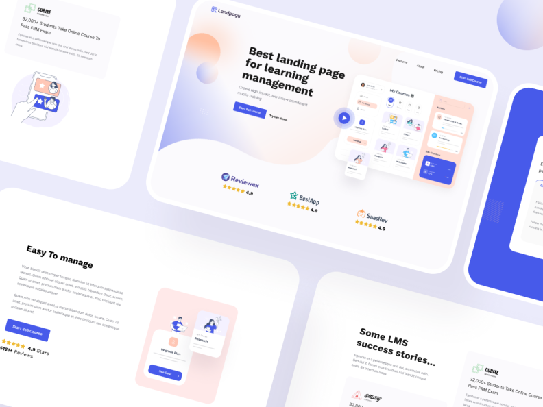 LMS landing page component by Nasir Uddin on Dribbble