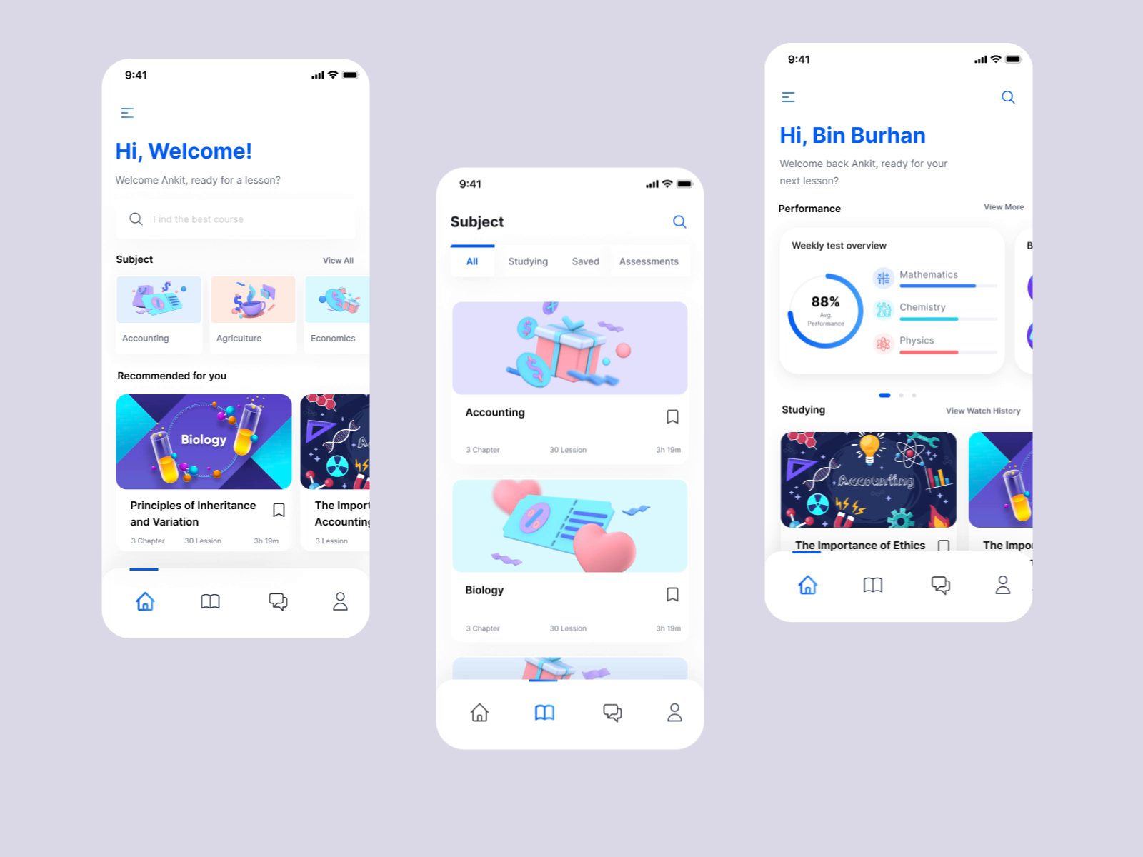 Elearning App Design by Nasir Uddin on Dribbble