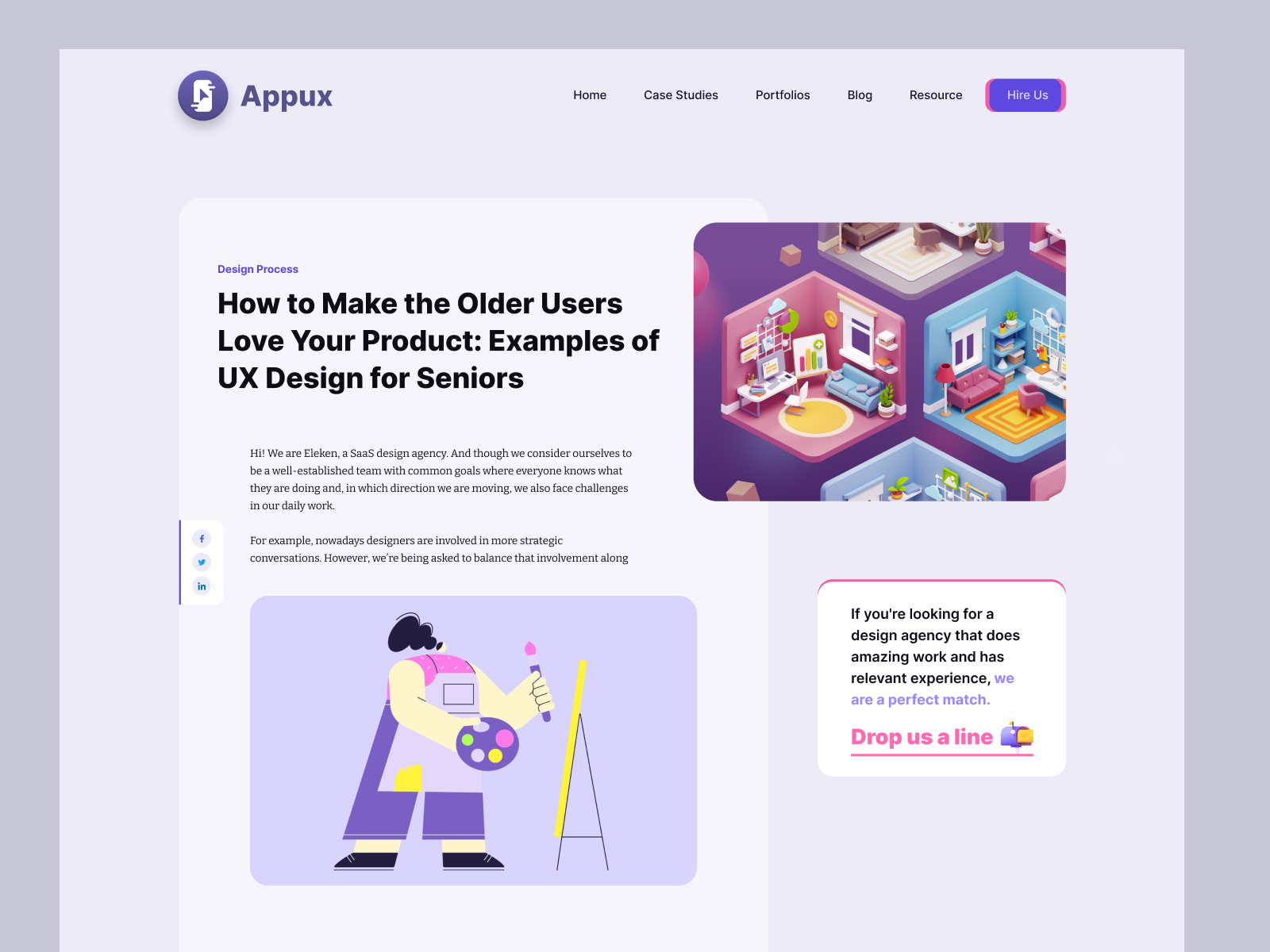 Blog Website - single page by Nasir Uddin on Dribbble