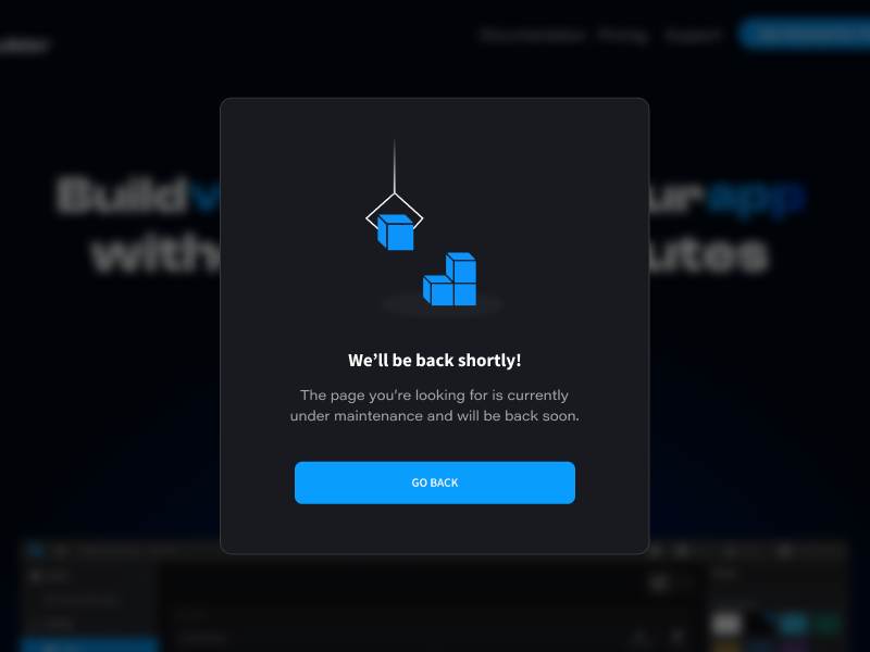 Maintenance Popup | App Builder by Swayam S. Sharma on Dribbble