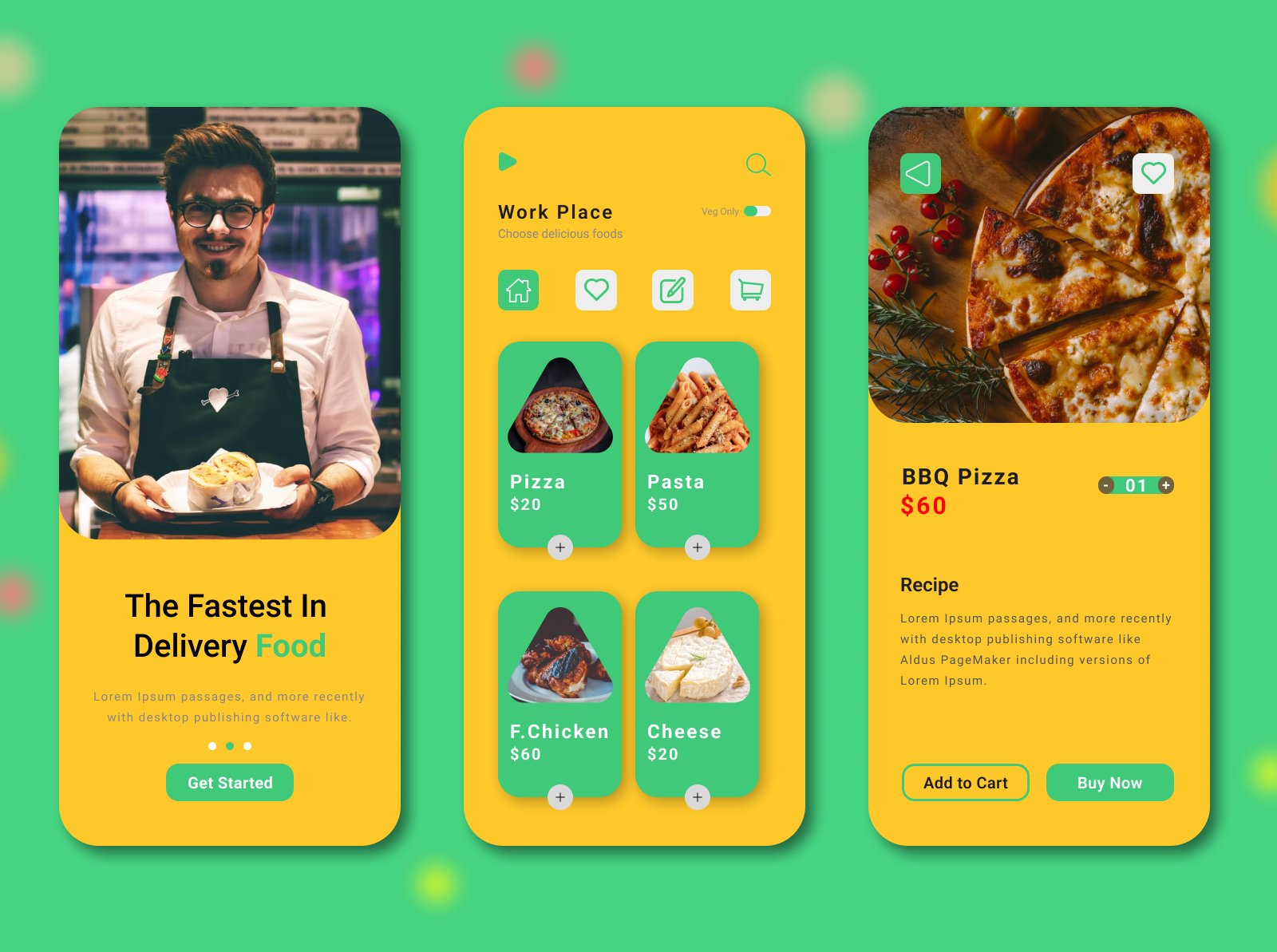 Food App Mobile Ui Design by Pabel Islam on Dribbble