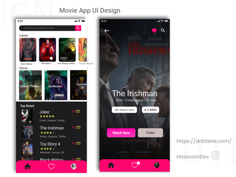 Movie app design Concept by Hassnain Khan on Dribbble