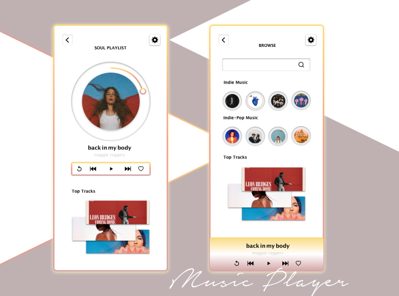 Music Player UI by Bianca on Dribbble