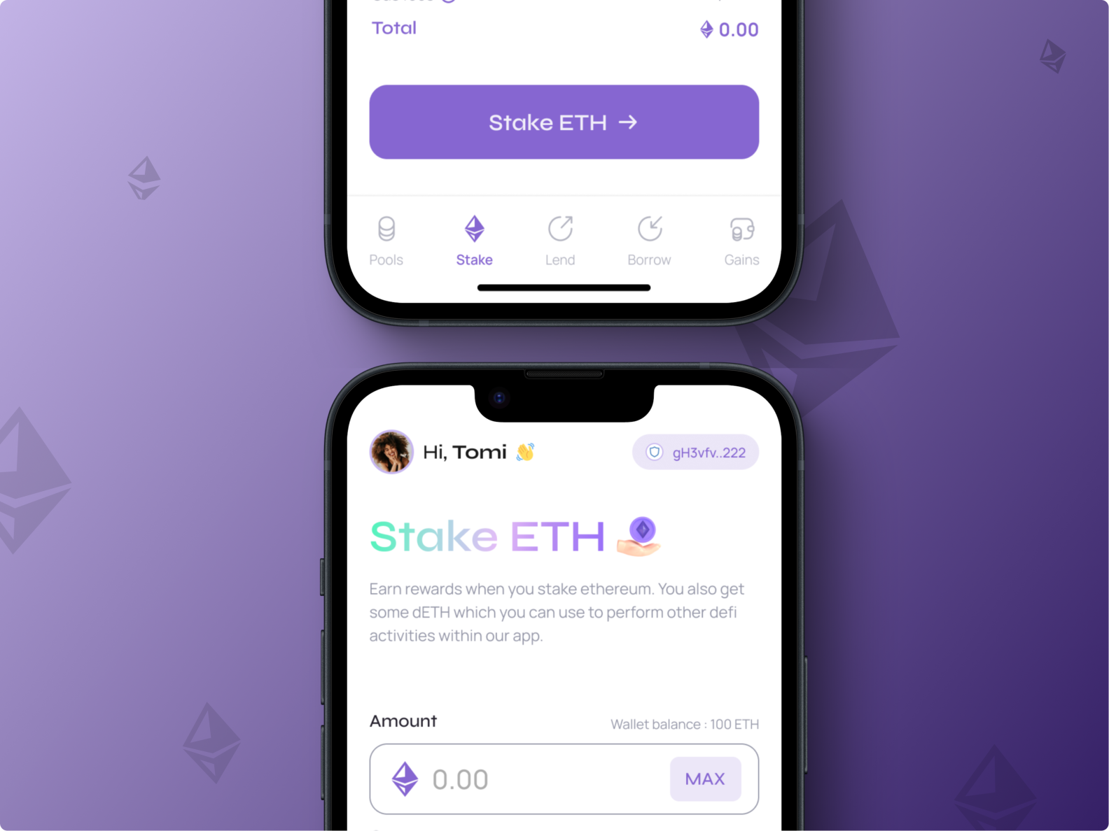 Liquid ETH 2.0 staking dApp by Lanre Adebanjo on Dribbble