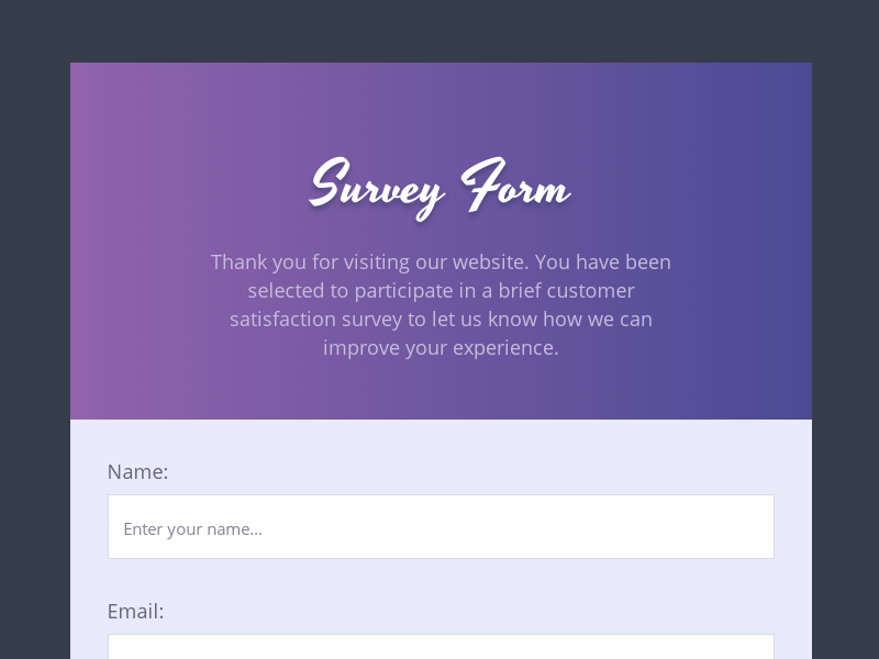 Survey form by Milos Andjelkovic on Dribbble