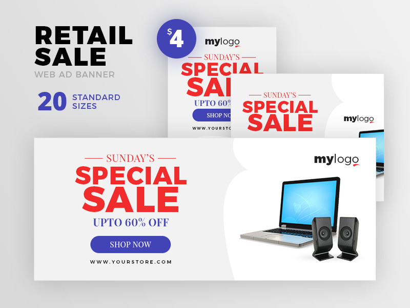 Retail Sale Web Ad Banner by WebDuck on Dribbble