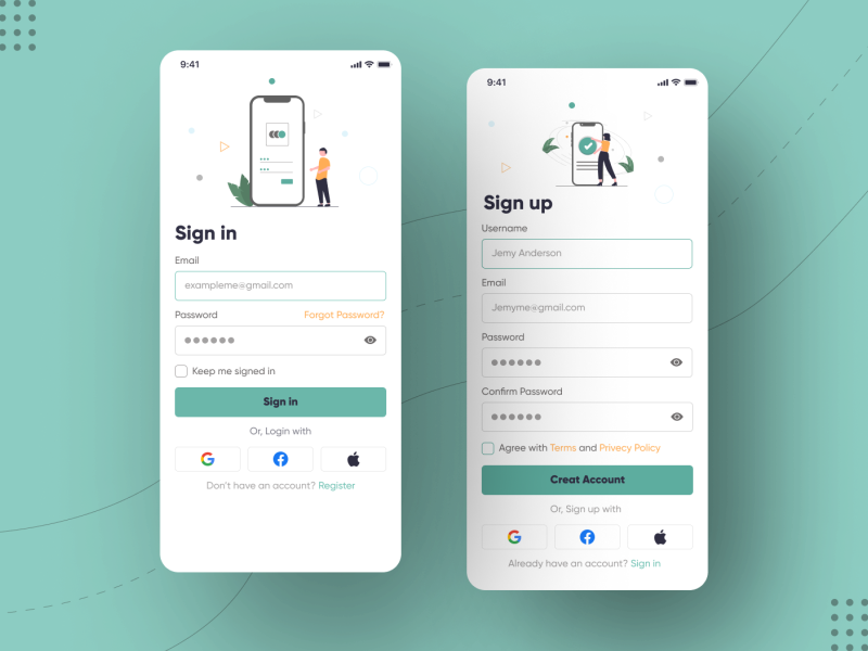 App Sign in page by Al Juned on Dribbble