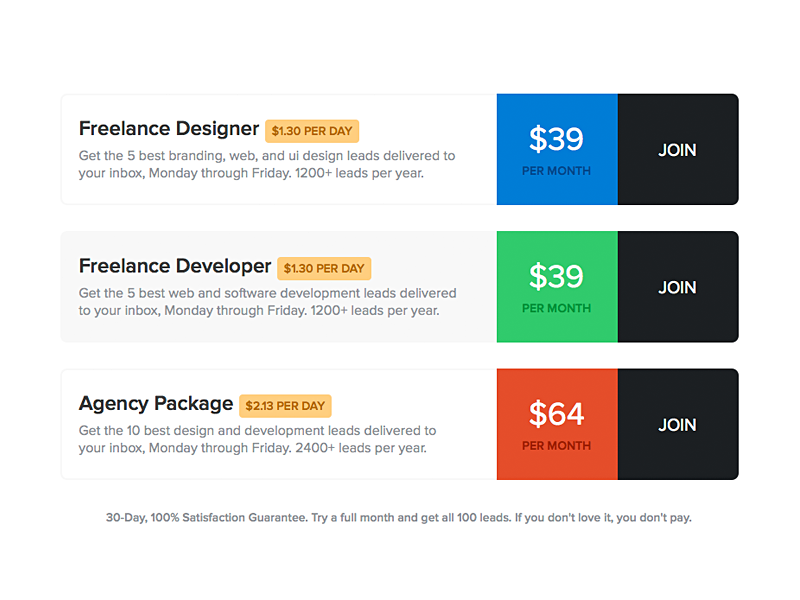 Workshop pricing by Robert Williams on Dribbble