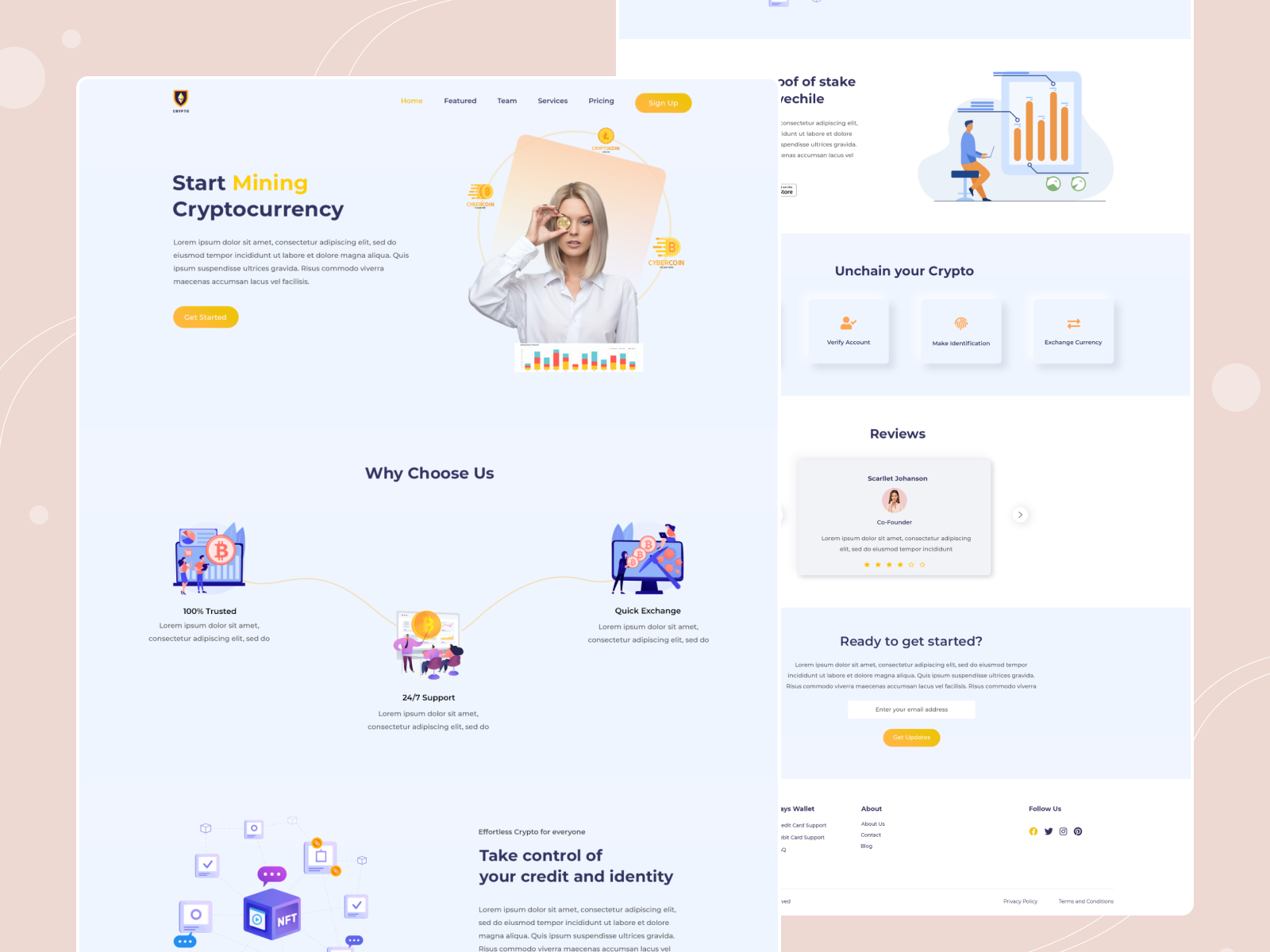 Crypto currency website. by webdevsmedia on Dribbble
