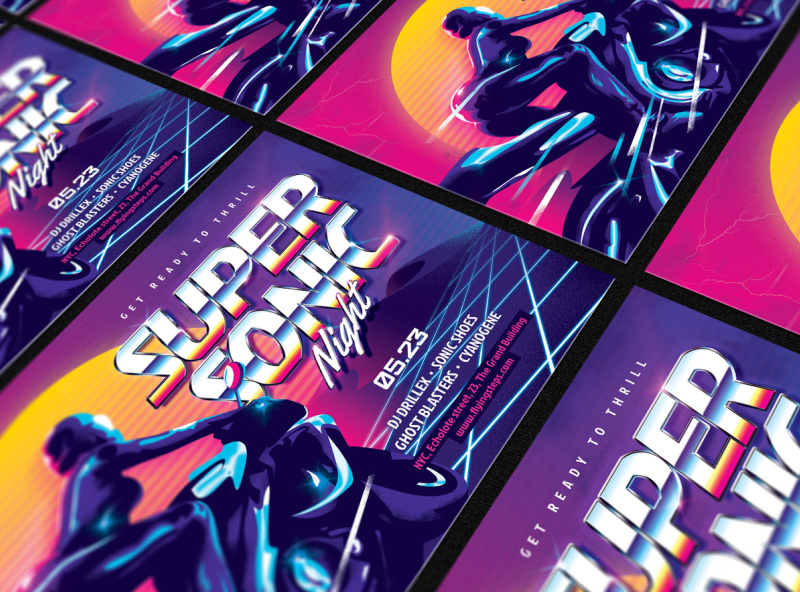 Super Sonic Party Flyer by Anatoliy on Dribbble