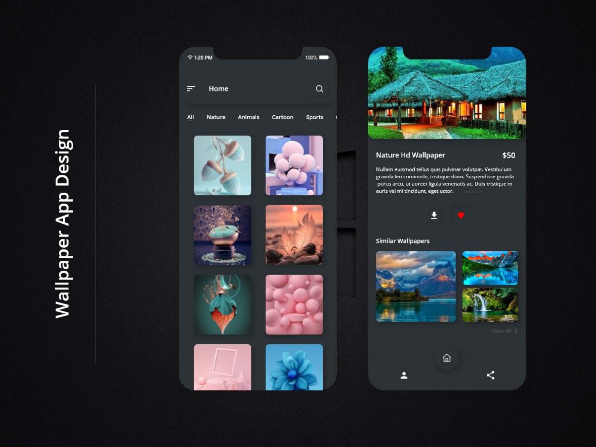 Wallpapers App Design by Glamorous Designs on Dribbble