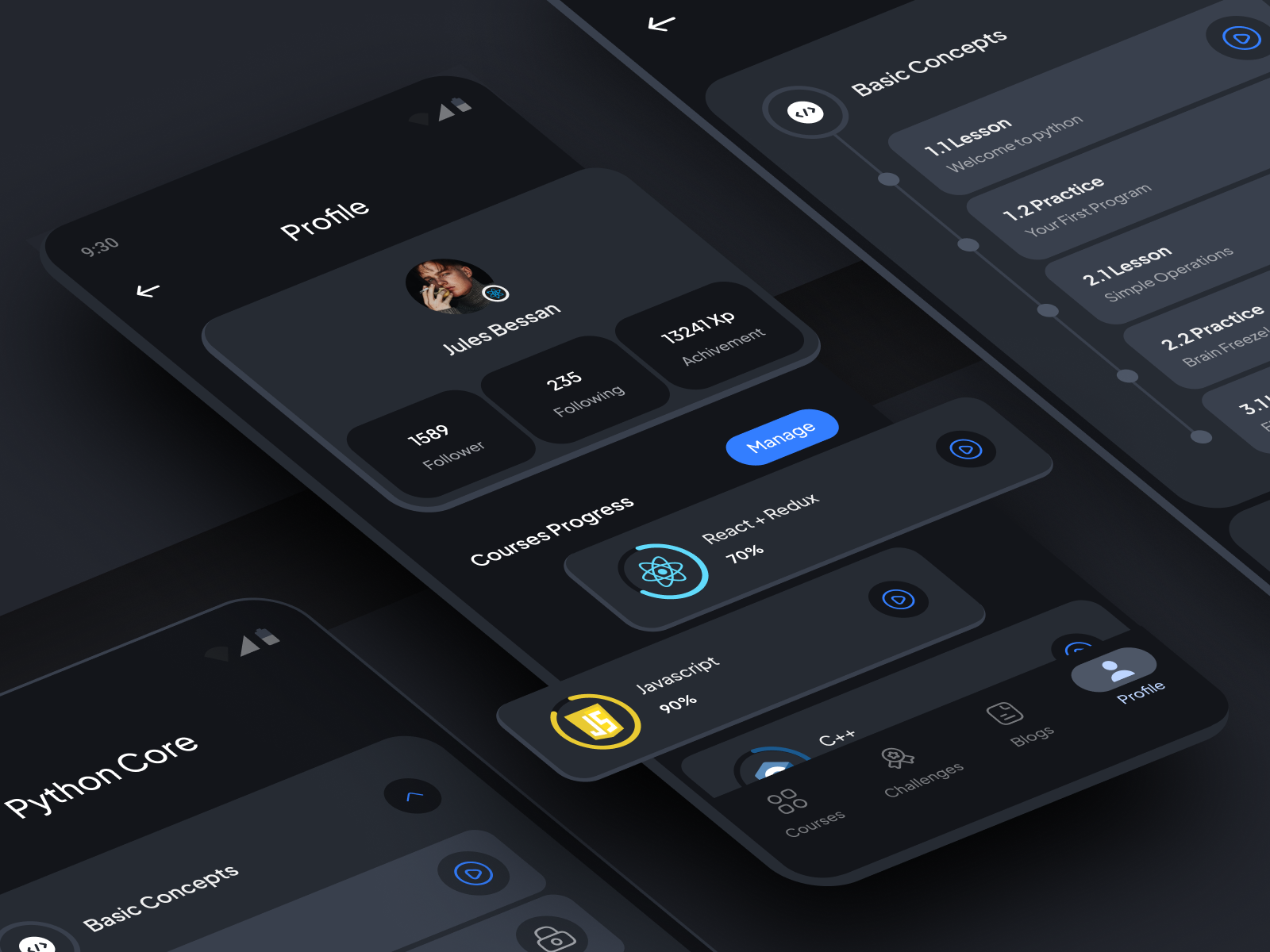 Programming learning mobile app by Mohamad Azizi for Duxica on Dribbble