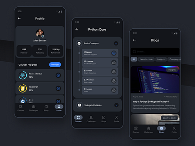 Programming learning mobile app by Mohamad Azizi for Duxica on Dribbble