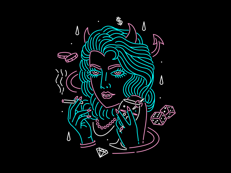 Neon devil by Martgraphic Studio™ on Dribbble