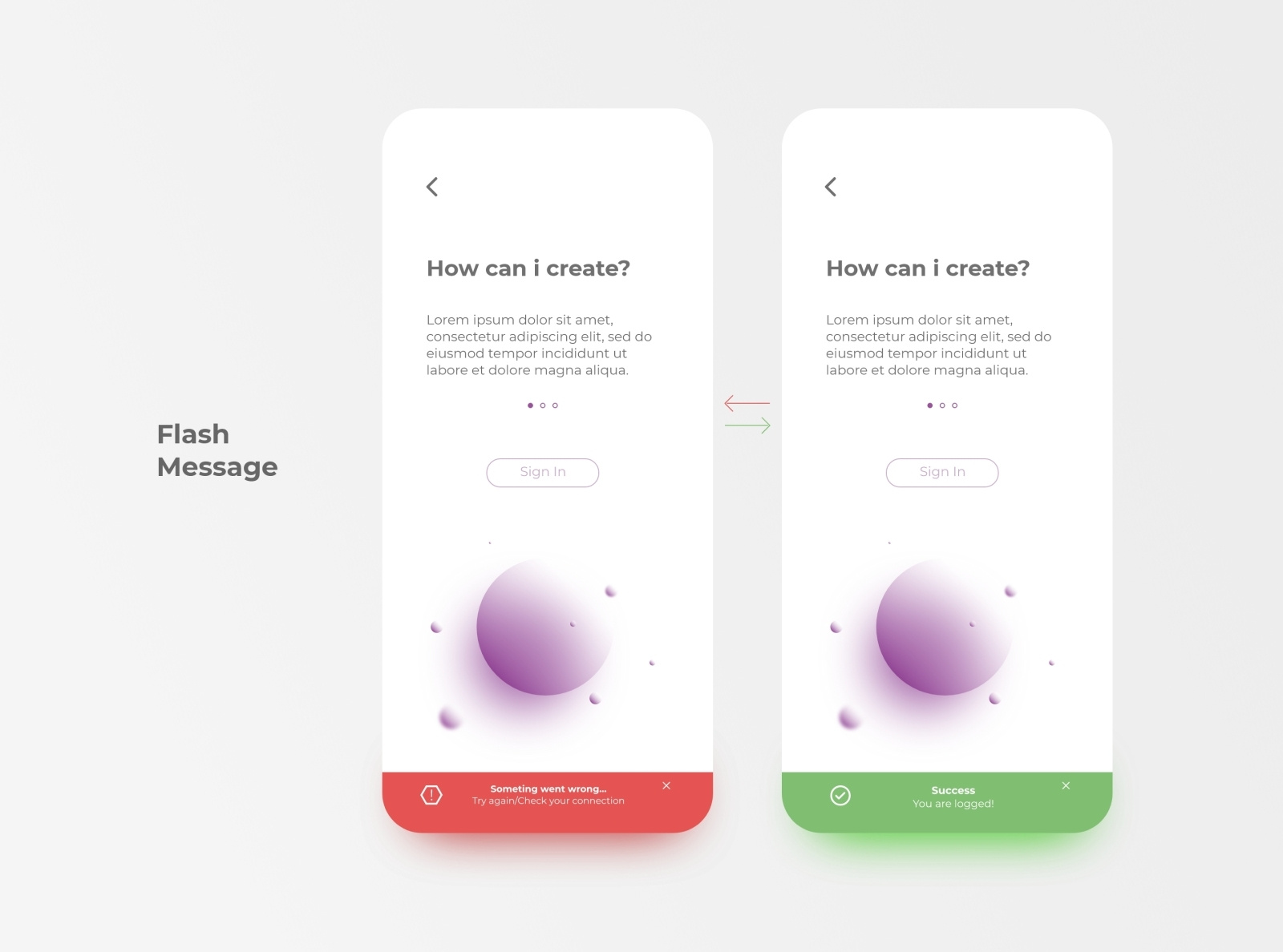 "Flash Message" by Gabriel Guedes on Dribbble