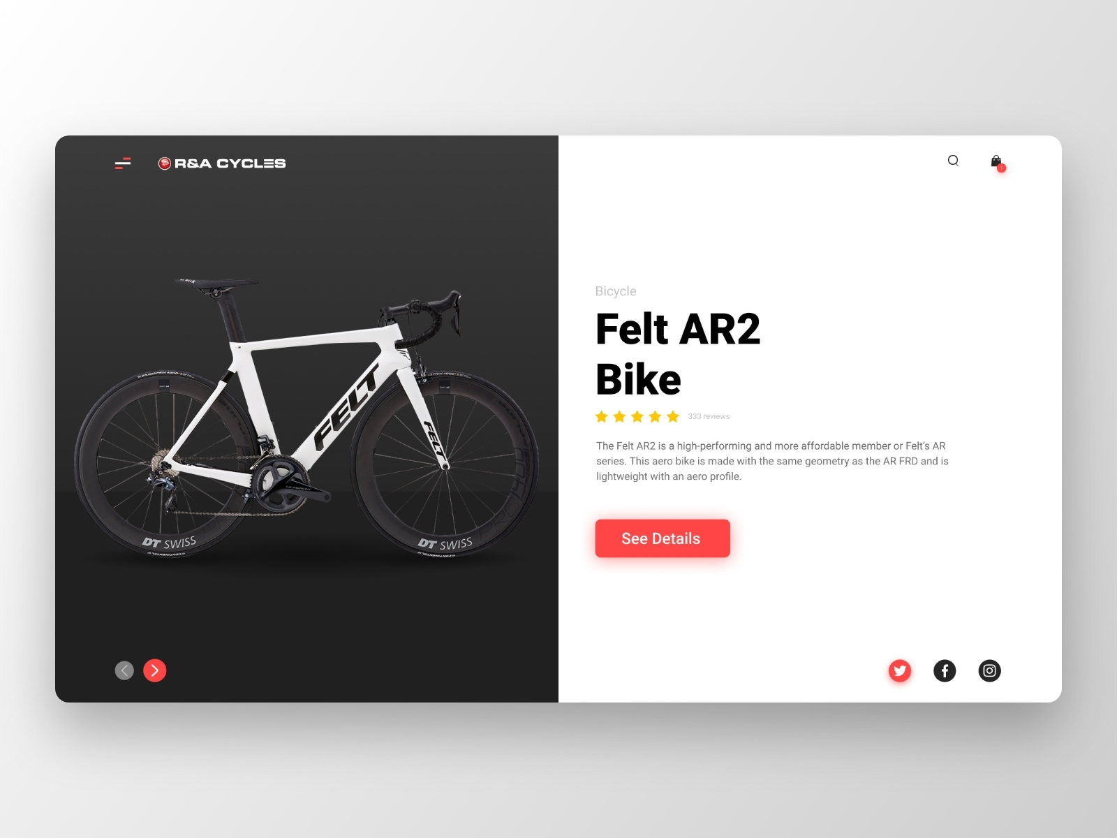 Bicycle - Website Design by Dmytro Nedvyha on Dribbble